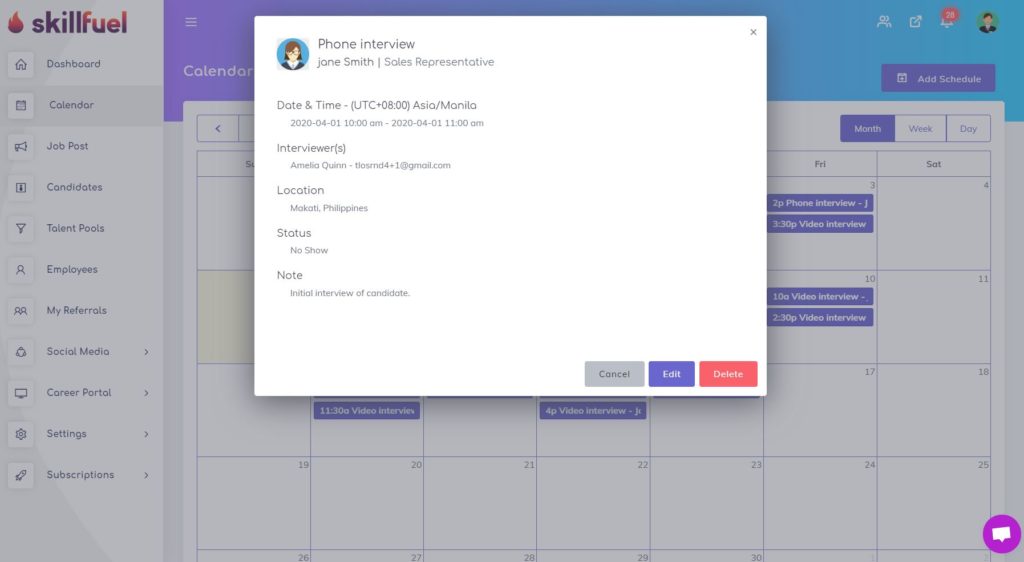 Candidate Interview Scheduling Software | Skillfuel