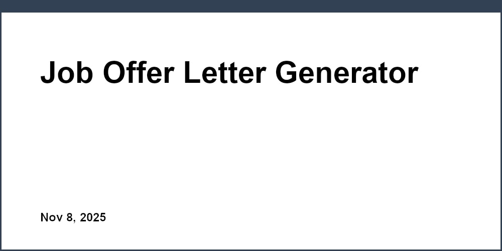 Job Offer Letter Generator - Skillfuel